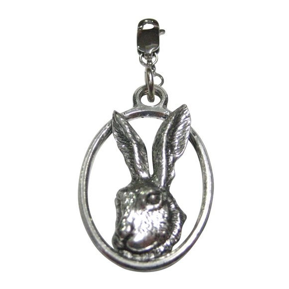 Kiola Designs | Accessories | Hare Rabbit Head Large Oval Zipper Pull ...